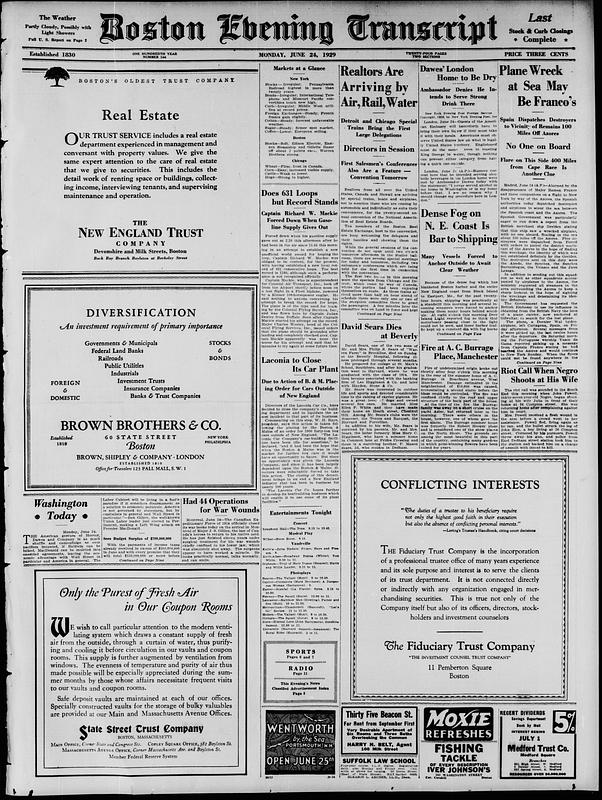 Boston Evening Transcript. June 24, 1929 - Digital Commonwealth