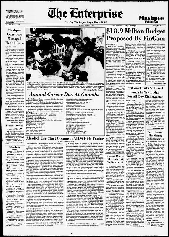 The Mashpee Enterprise. April 03, 1992 - Digital Commonwealth