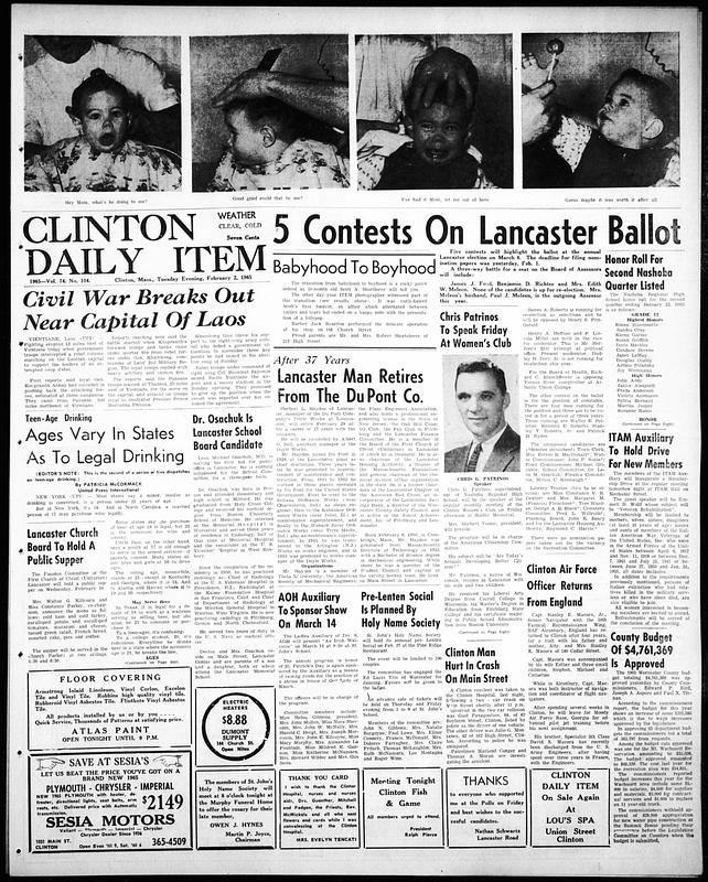 Clinton Daily Item. February 02, 1965 - Digital Commonwealth