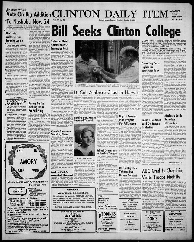 Clinton Daily Item. October 07, 1969 - Digital Commonwealth