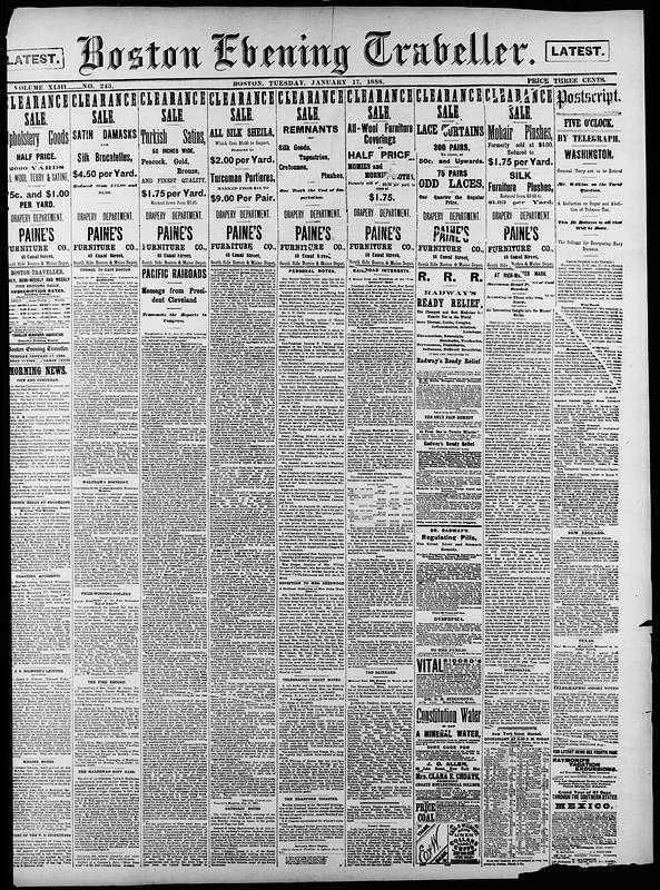 Boston Evening Traveller. January 17, 1888 - Digital Commonwealth
