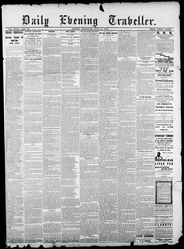 Daily Evening Traveller. June 12, 1879 - Digital Commonwealth