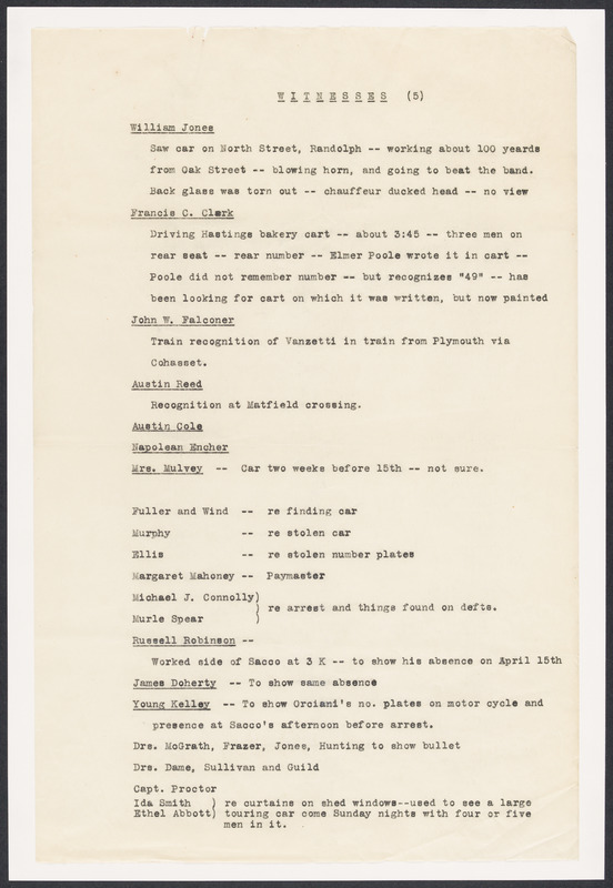 Sacco-Vanzetti Case Records, 1920-1928. Prosecution Papers. Annotated ...
