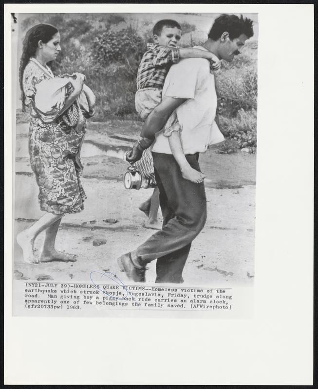 Homeless Quake Victims -- Homeless victims of the earthquake which ...