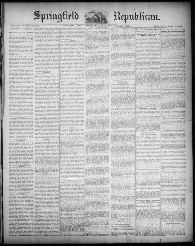 Springfield Weekly Republican. January 31, 1896 - Digital Commonwealth