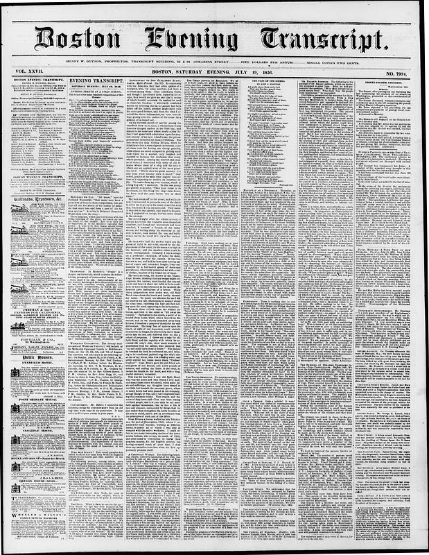 Boston Evening Transcript. July 19, 1856 - Digital Commonwealth