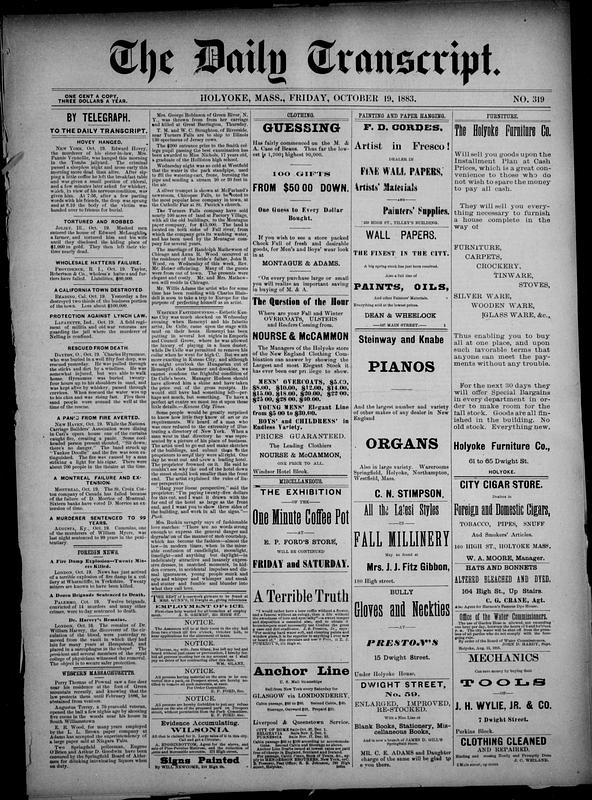 The Daily Transcript. October 19, 1883 - Digital Commonwealth
