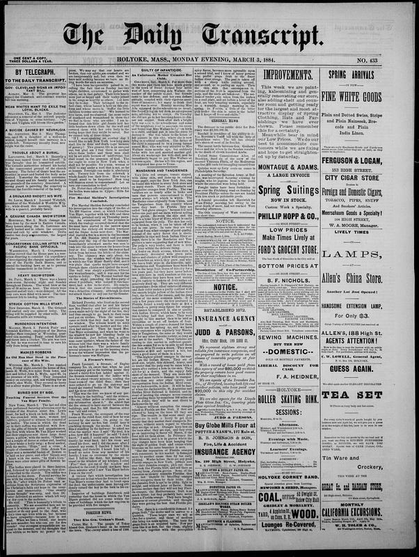The Daily Transcript. March 03, 1884 - Digital Commonwealth