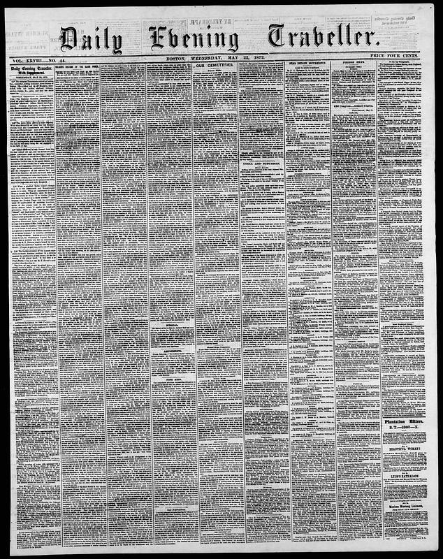 Daily Evening Traveller. May 22, 1872 - Digital Commonwealth