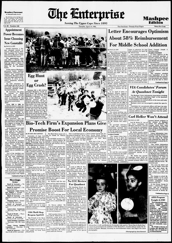 The Mashpee Enterprise. April 14, 1992 - Digital Commonwealth