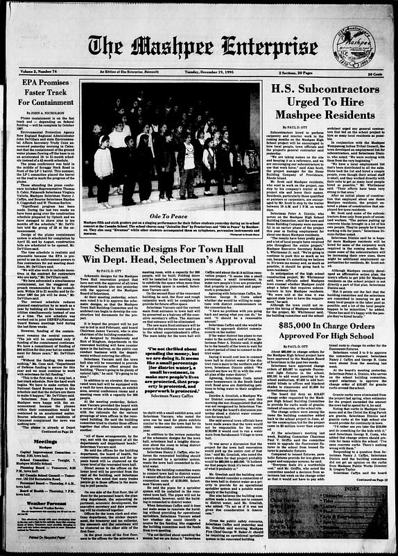 The Mashpee Enterprise. December 19, 1995 - Digital Commonwealth