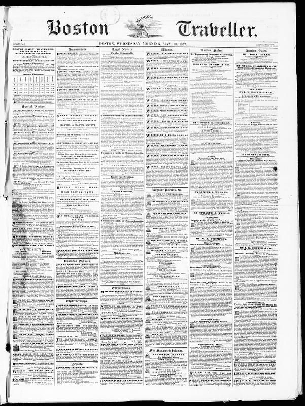 Boston Daily Traveller. May 13, 1857 - Digital Commonwealth