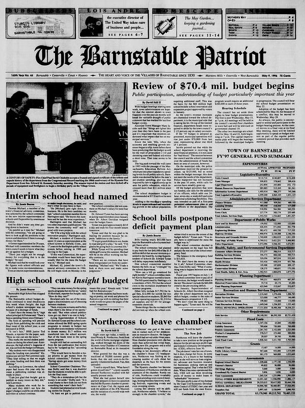 Barnstable Patriot. May 09, 1996 - Digital Commonwealth