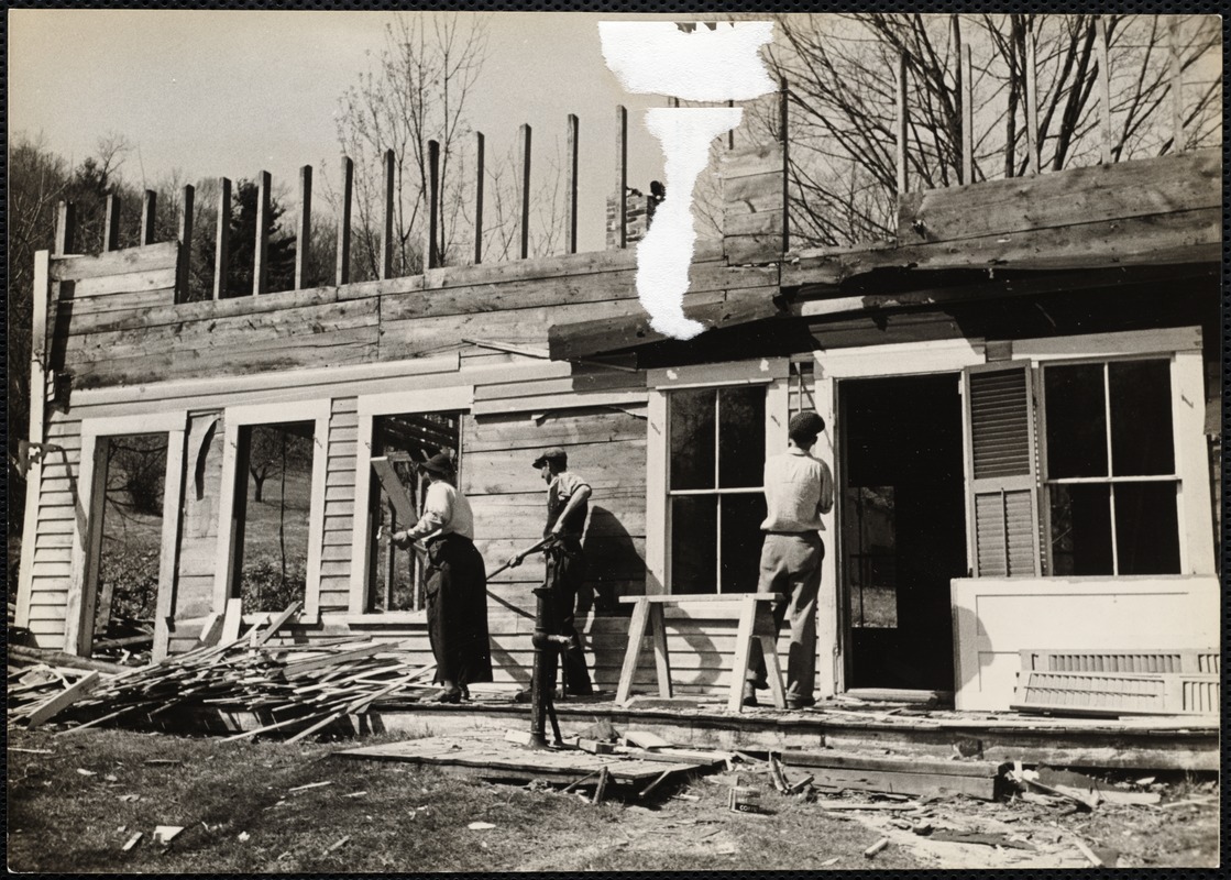 Tearing down the "Old Thayer Place" Abe Boudreau - Wife + son Howard ...