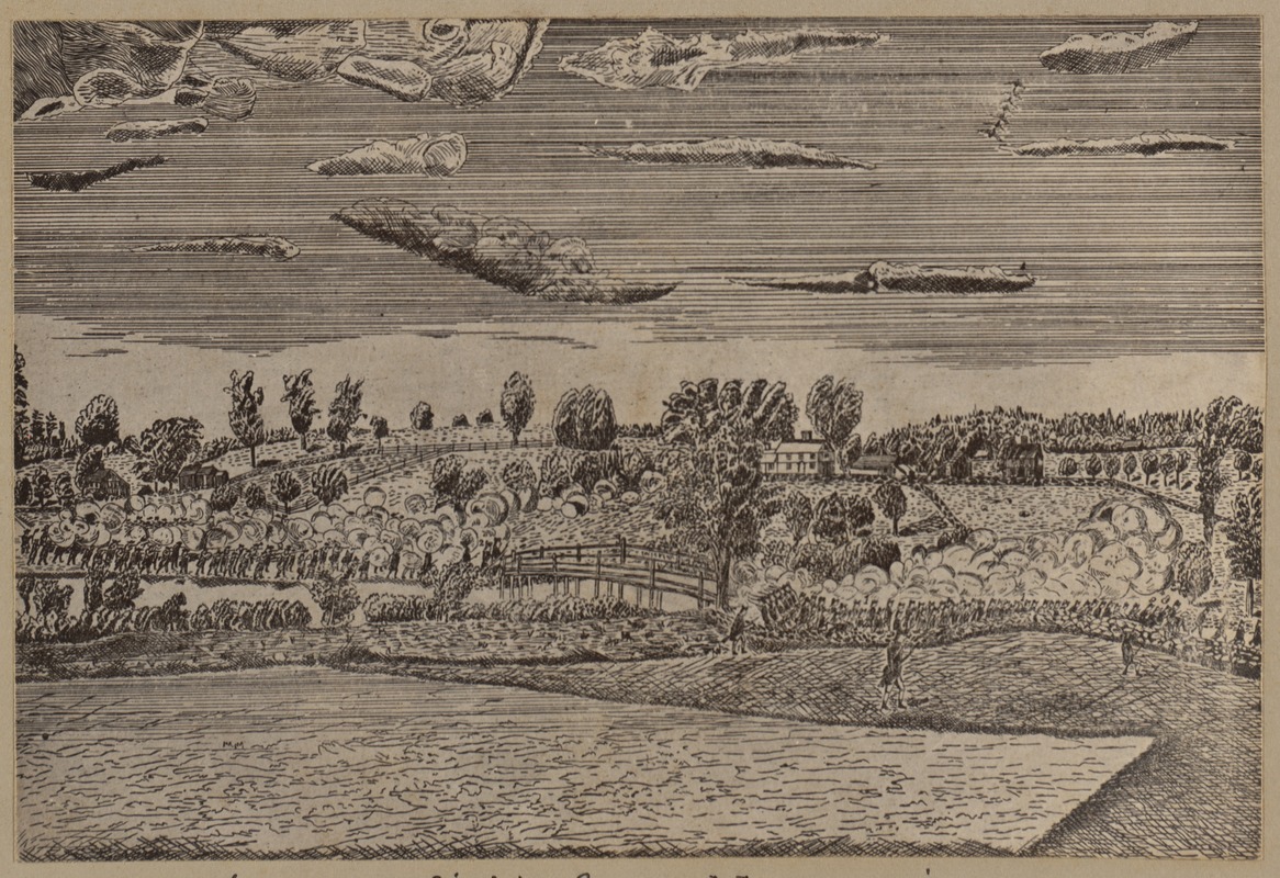 Concord fight, from old engraving. - Digital Commonwealth