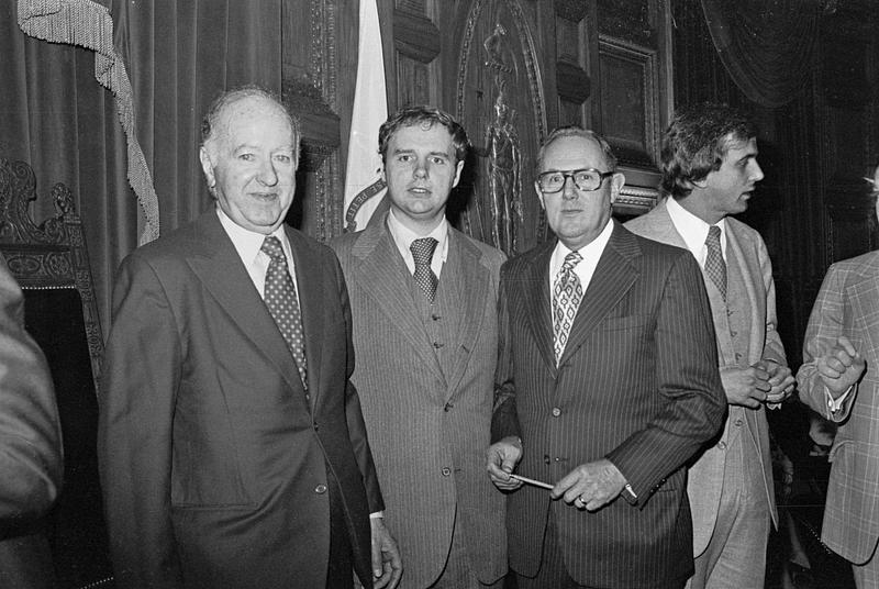 Rep. Richie Voke and unidentified men - Digital Commonwealth