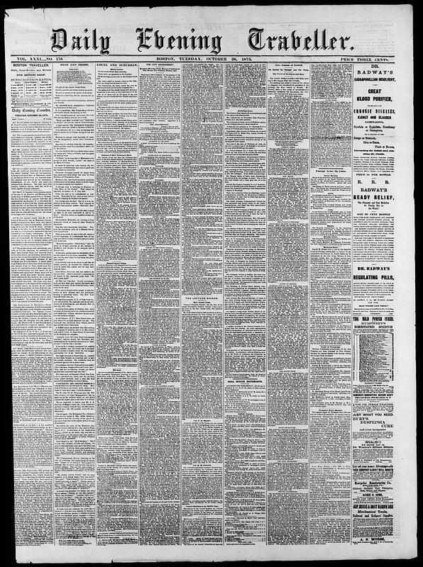 Daily Evening Traveller. October 26, 1875 - Digital Commonwealth