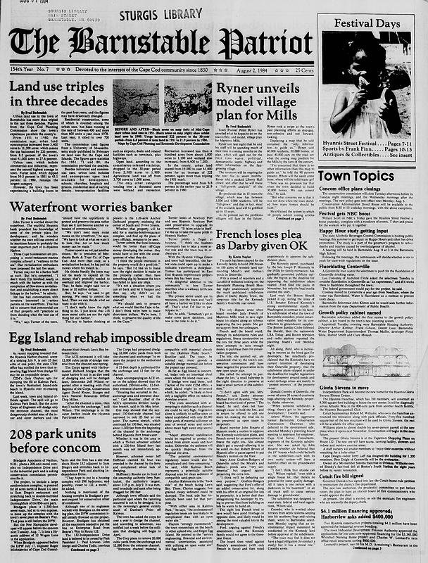 Barnstable Patriot. August 02, 1984 - Digital Commonwealth