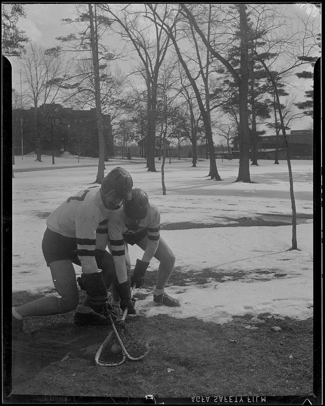 Two lacrosse players (1941) - Digital Commonwealth