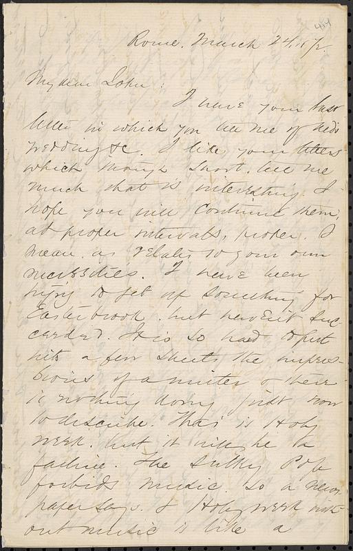 Letter from S.A. Bent to John D. Long, March 24, 1872 - Digital ...