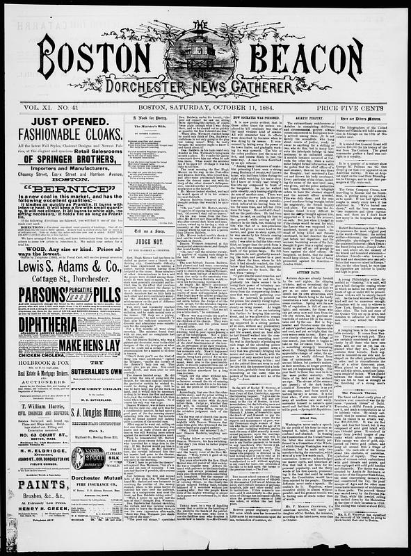 The Boston Beacon and Dorchester News Gatherer, October 11, 1884 ...