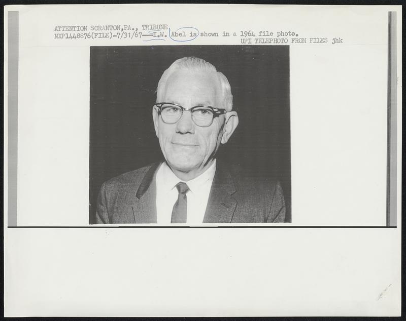 I.W. Abel is shown in a 1964 file photo. - Digital Commonwealth