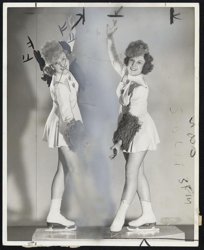 Simpson Sisters--Peggy. left, and Mary, professional stars who will ...