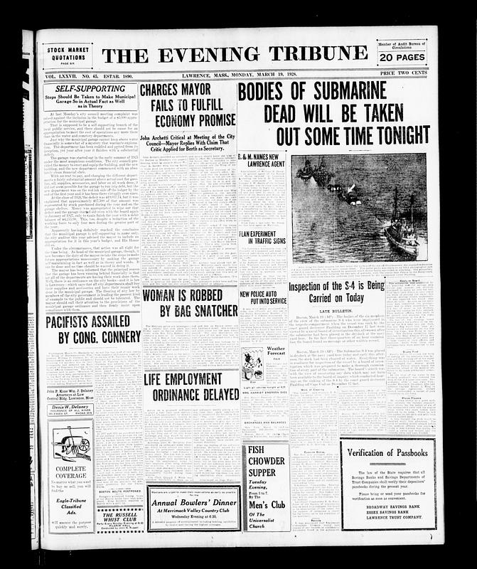 The Evening Tribune. March 19, 1928 - Digital Commonwealth
