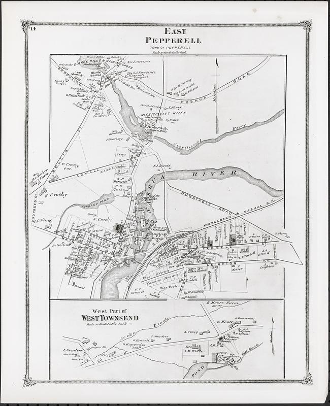 Copy of 1875 map of East Pepperell, Middlesex County Atlas - Digital ...