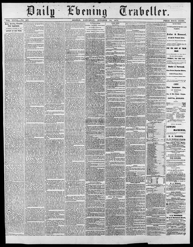 Daily Evening Traveller. October 14, 1871 - Digital Commonwealth