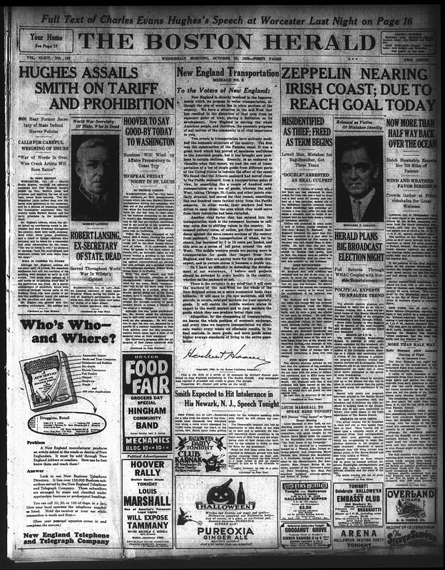 Boston Herald. October 31, 1928 - Digital Commonwealth