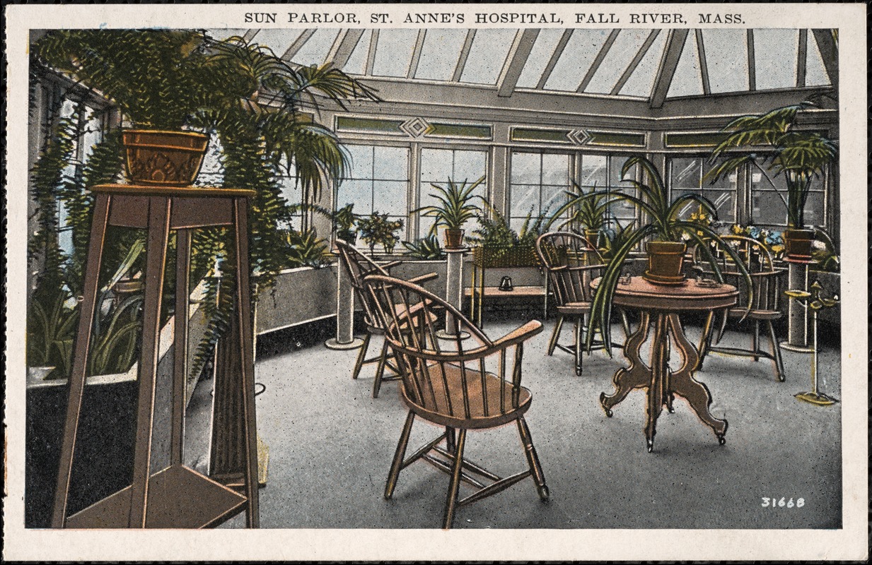 Sun parlor, St. Anne's Hospital, Fall River, Mass. - Digital Commonwealth