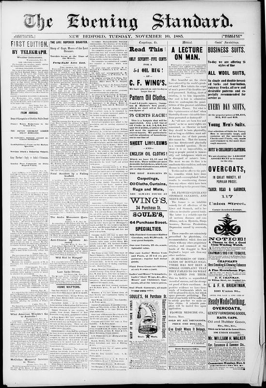 Evening Standard. November 10, 1885 - Digital Commonwealth