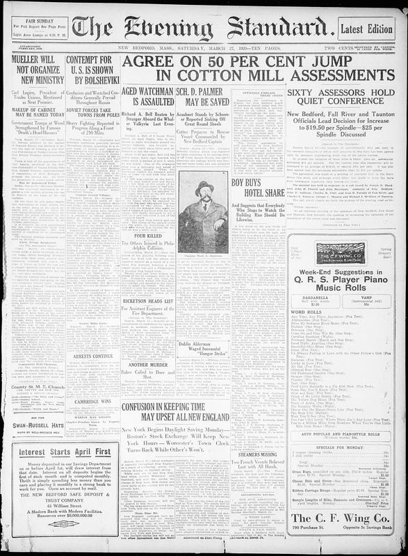 Evening Standard. March 27, 1920 - Digital Commonwealth