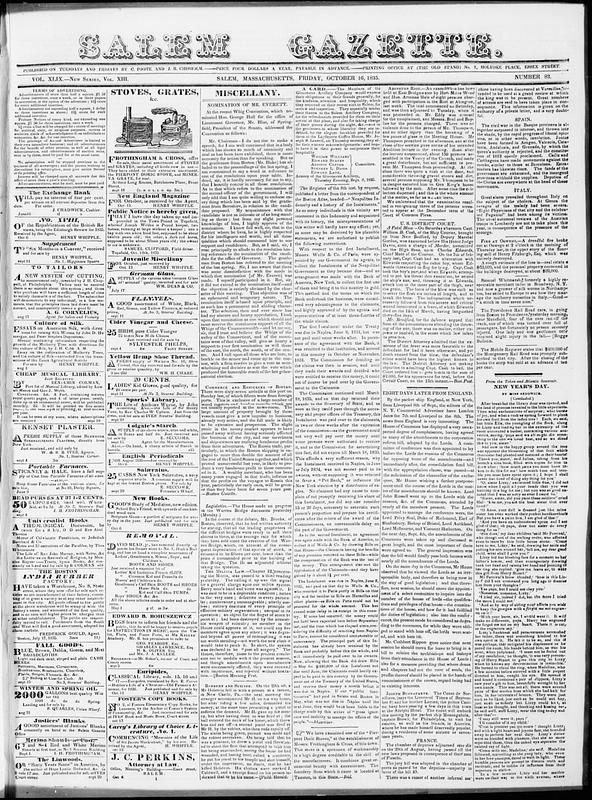 The Salem Gazette. October 16, 1835 - Digital Commonwealth