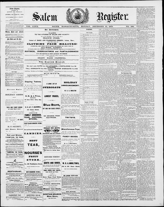 Salem Register. December 15, 1879 - Digital Commonwealth