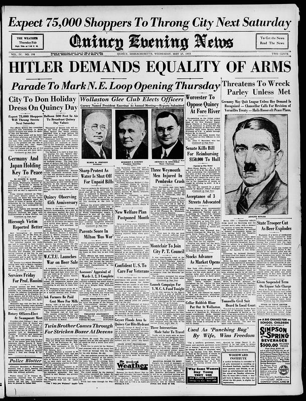 Quincy Evening News. May 17, 1933 - Digital Commonwealth