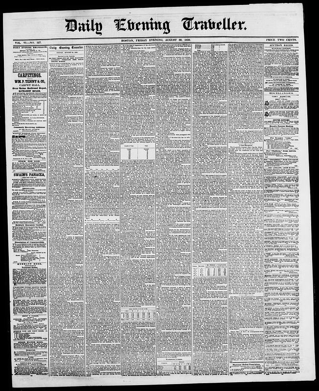 Daily Evening Traveller. August 30, 1850 - Digital Commonwealth