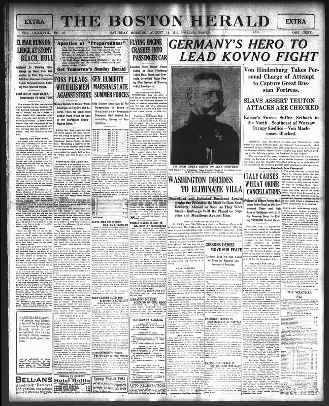 The Boston Herald. August 14, 1915 - Digital Commonwealth