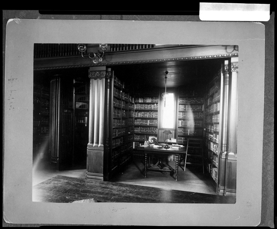 Interior view of a library - Digital Commonwealth