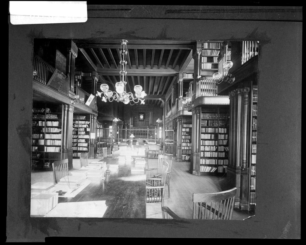 Interior view of a library - Digital Commonwealth