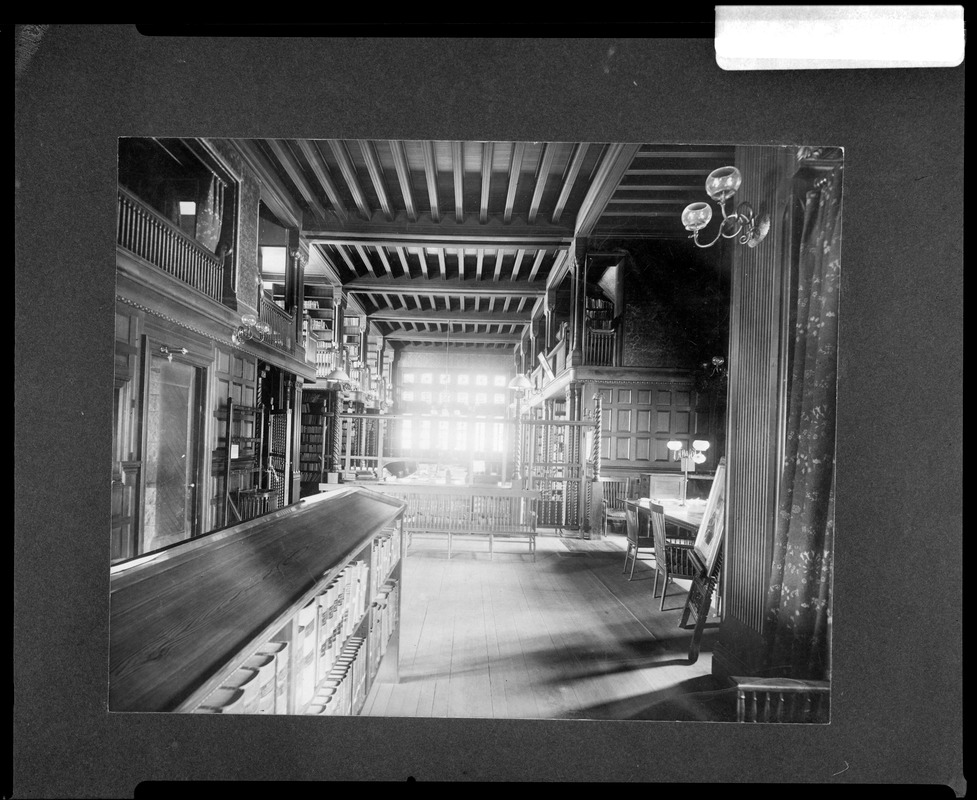 Interior view of a library - Digital Commonwealth