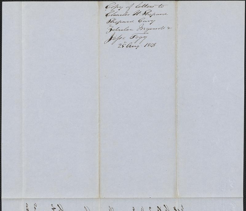 Copy of letters from George Coffin to Charles H. Shepard and Shepard ...