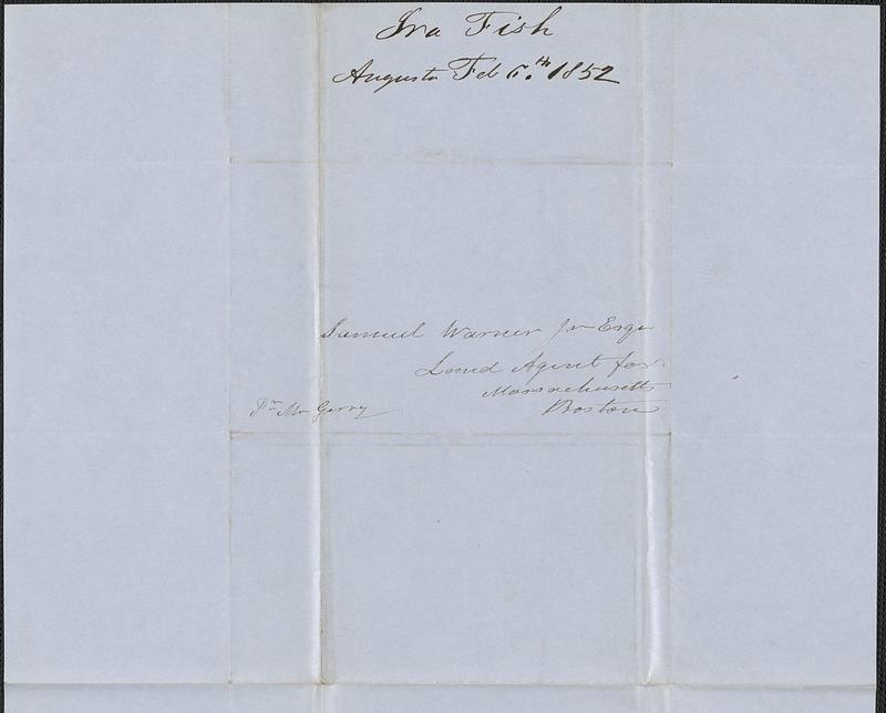 Ira Fish to Samuel Warner, 6 February 1852 - Digital Commonwealth