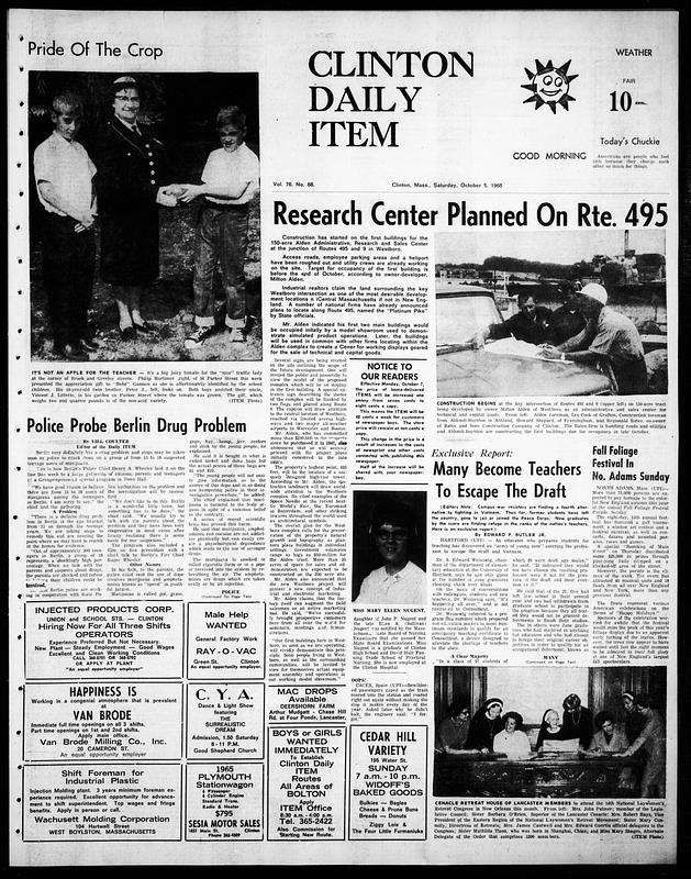 Clinton Daily Item. October 05, 1968 - Digital Commonwealth