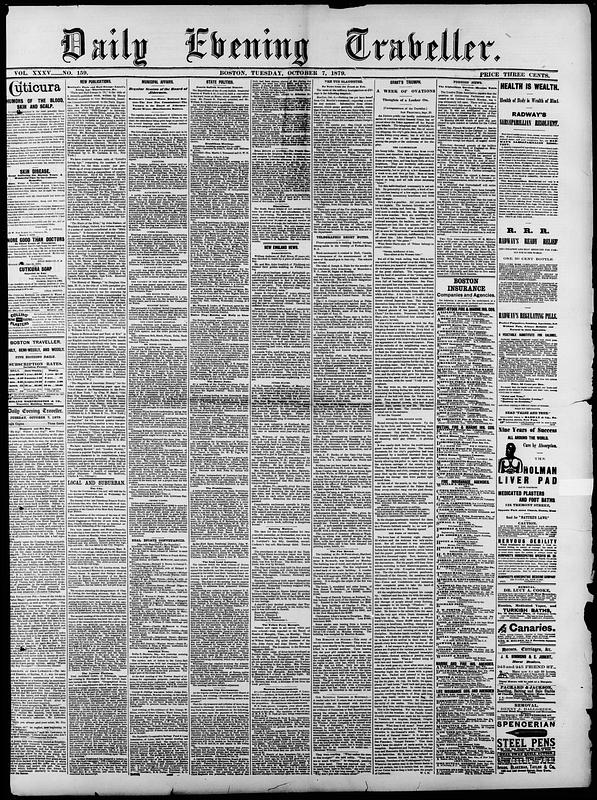 Daily Evening Traveller. October 07, 1879 - Digital Commonwealth