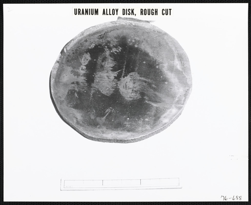 Uranium alloy disk, rough cut - Digital Commonwealth