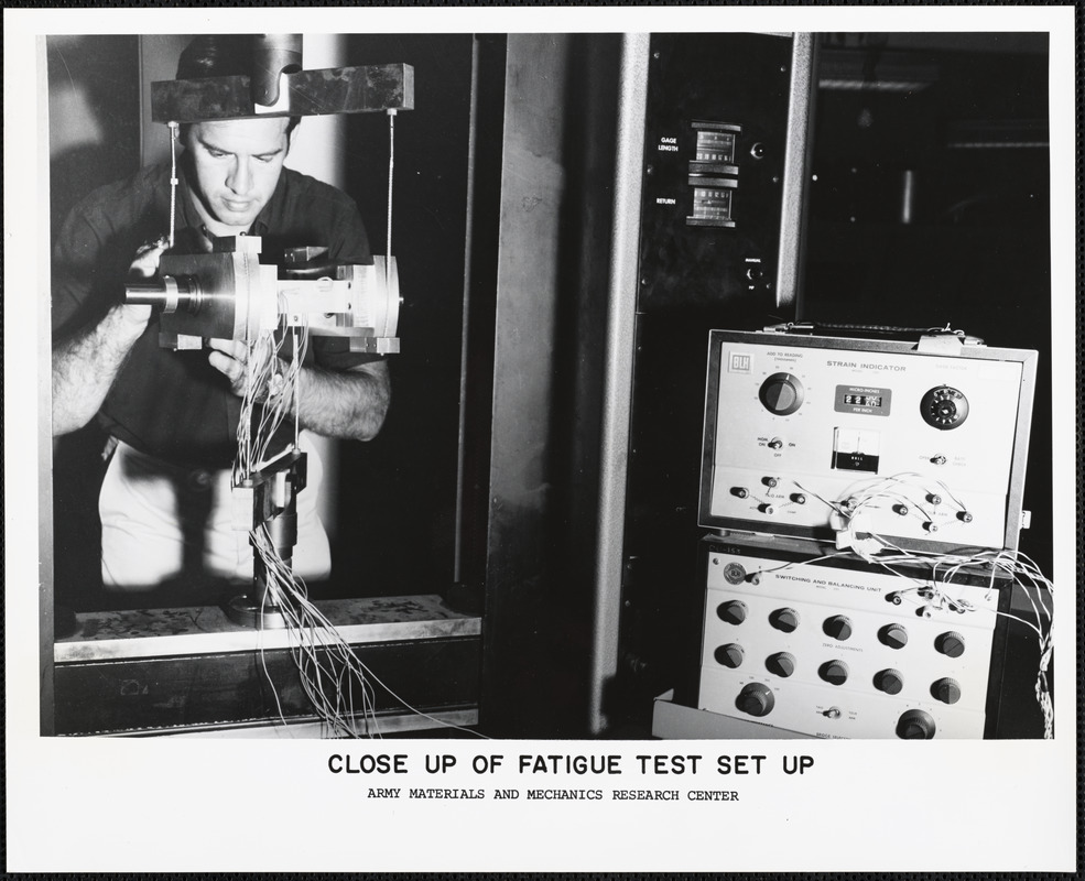 Close up of fatigue test set up - Digital Commonwealth