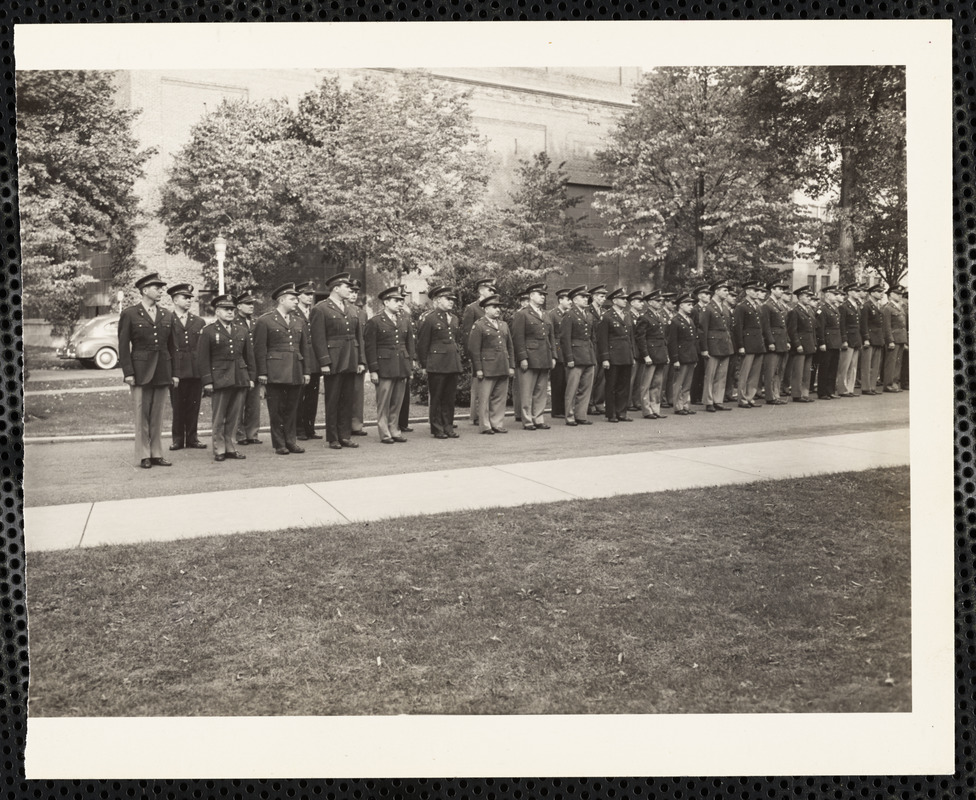 Military officers in line at ceremony - Digital Commonwealth