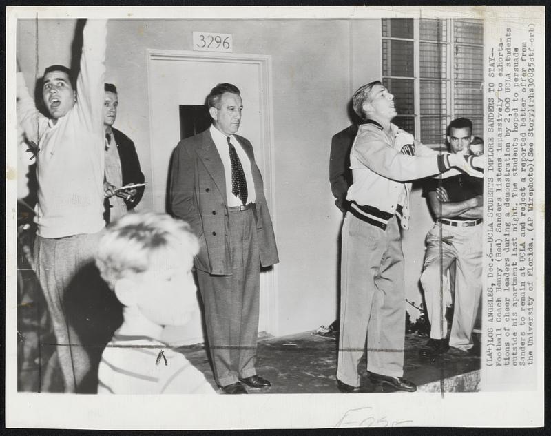 UCLA Students Implore Sanders To Stay -- Football Coach Henry (Red ...